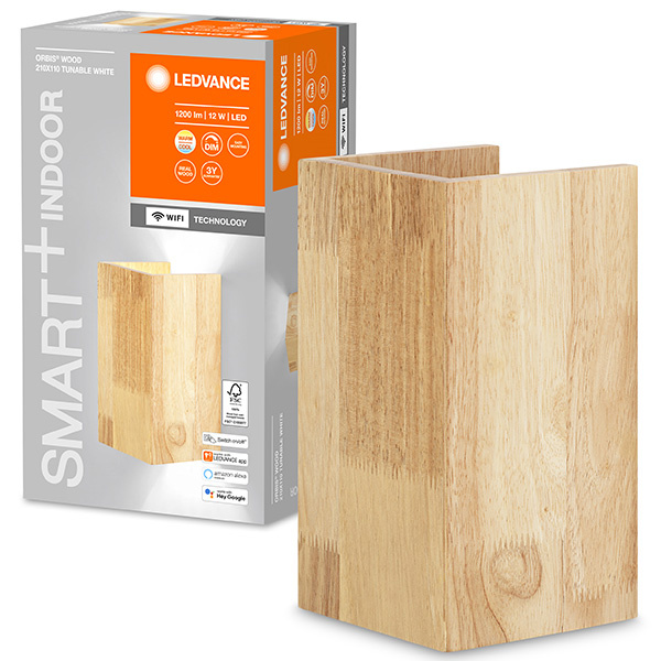 Kinkiet SMART+ WIFI Inteligentna lampa ścienna 12W ORBIS SWAN WOOD LEDVANCE 4058075574298