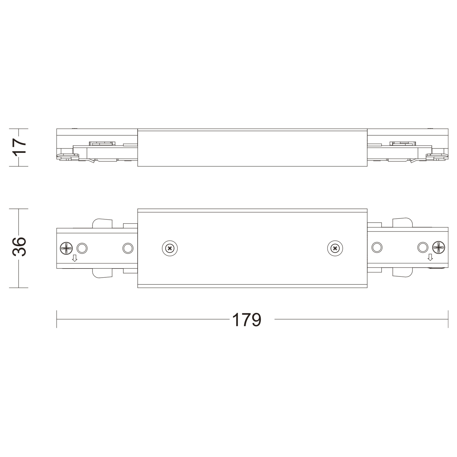 Złącze Zasilające Podwójne do Szyn Oświetleniowych Szynoprzewodów LED ...