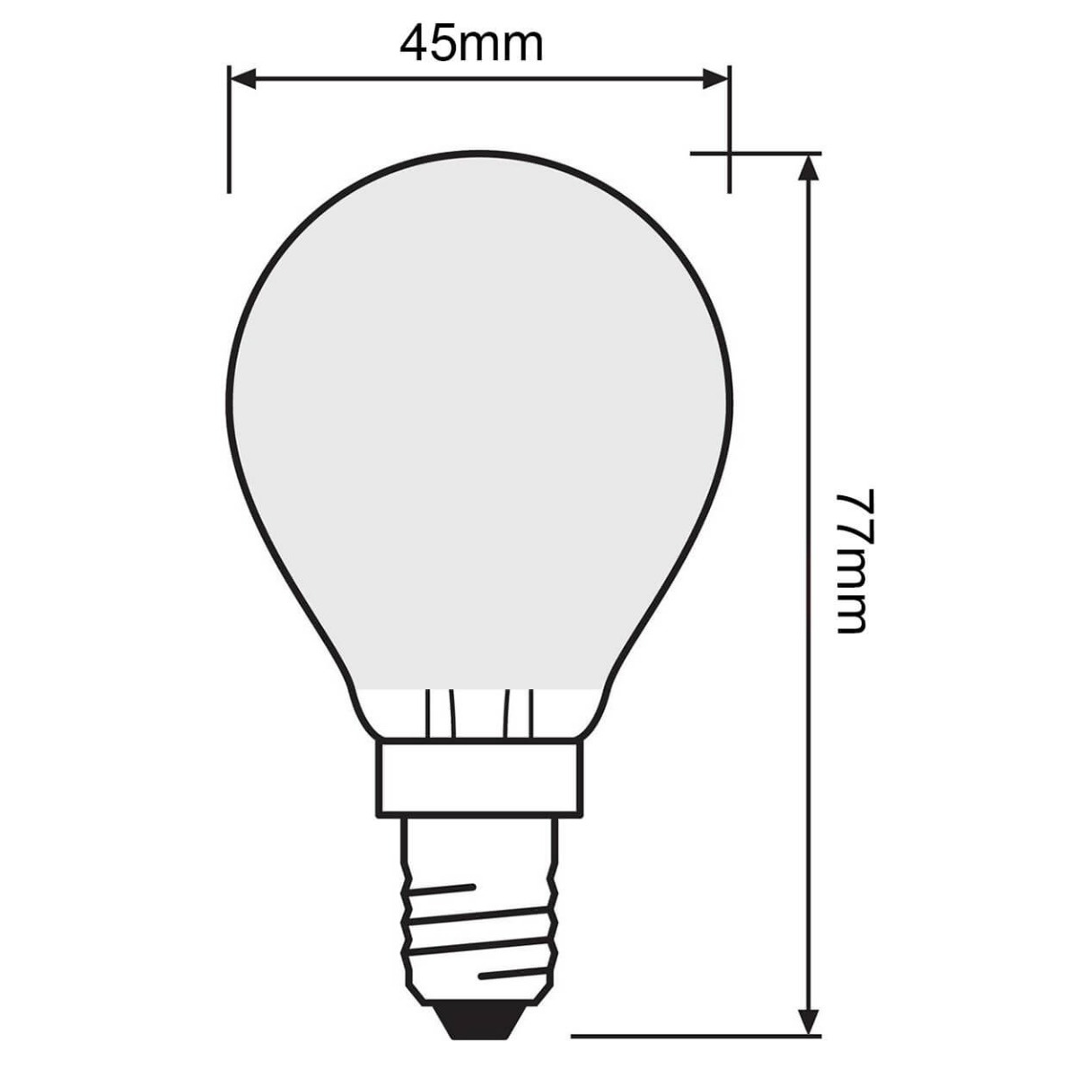 Żarówka LED Kulka E14 P45 3,4W = 40W 470lm 4000K Neutralna 300° CRI90 Filament Mleczna ...