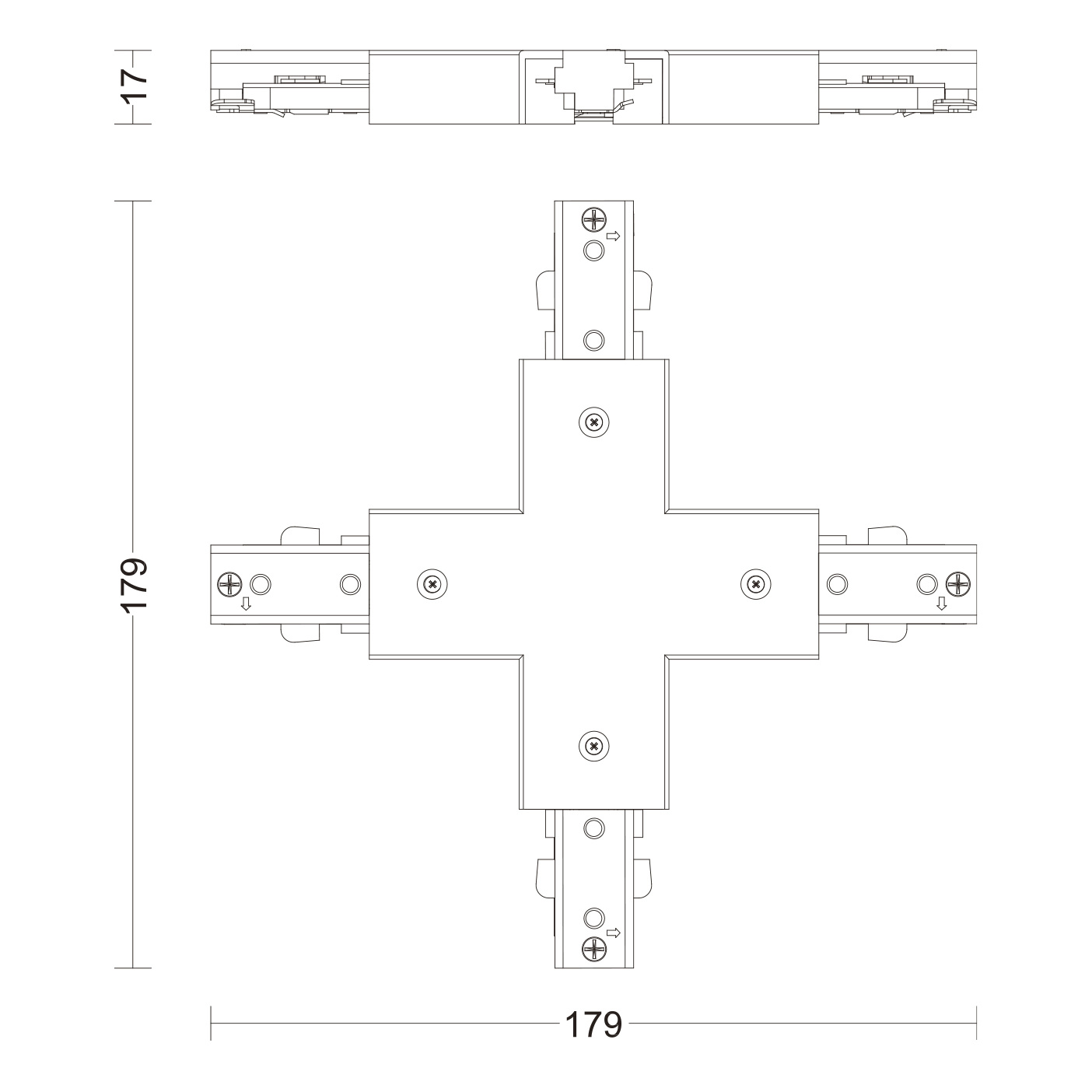 Łącznik Krzyżowy typ X Złącze do Szyn Oświetleniowych Szynoprzewodów ...