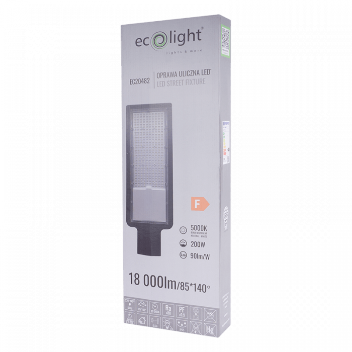 Lampa Uliczna Drogowa LED 200W 18000lm 5000K Zimna IP65 ECONOMY ...
