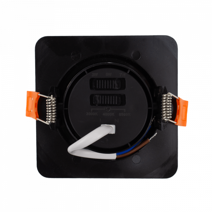 Oprawa Podtynkowa Wpuszczana LED 3W / 5W / 7W CCT Czarna Kwadratowa ...