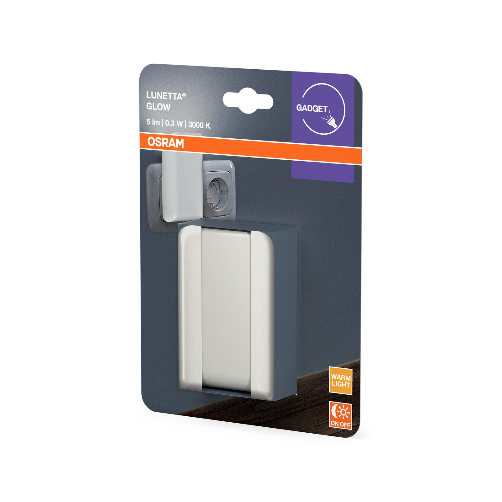 Lampka Nocna LED Orientacyjna do Gniazdka 3000K Ciepła Biały Lunetta ...