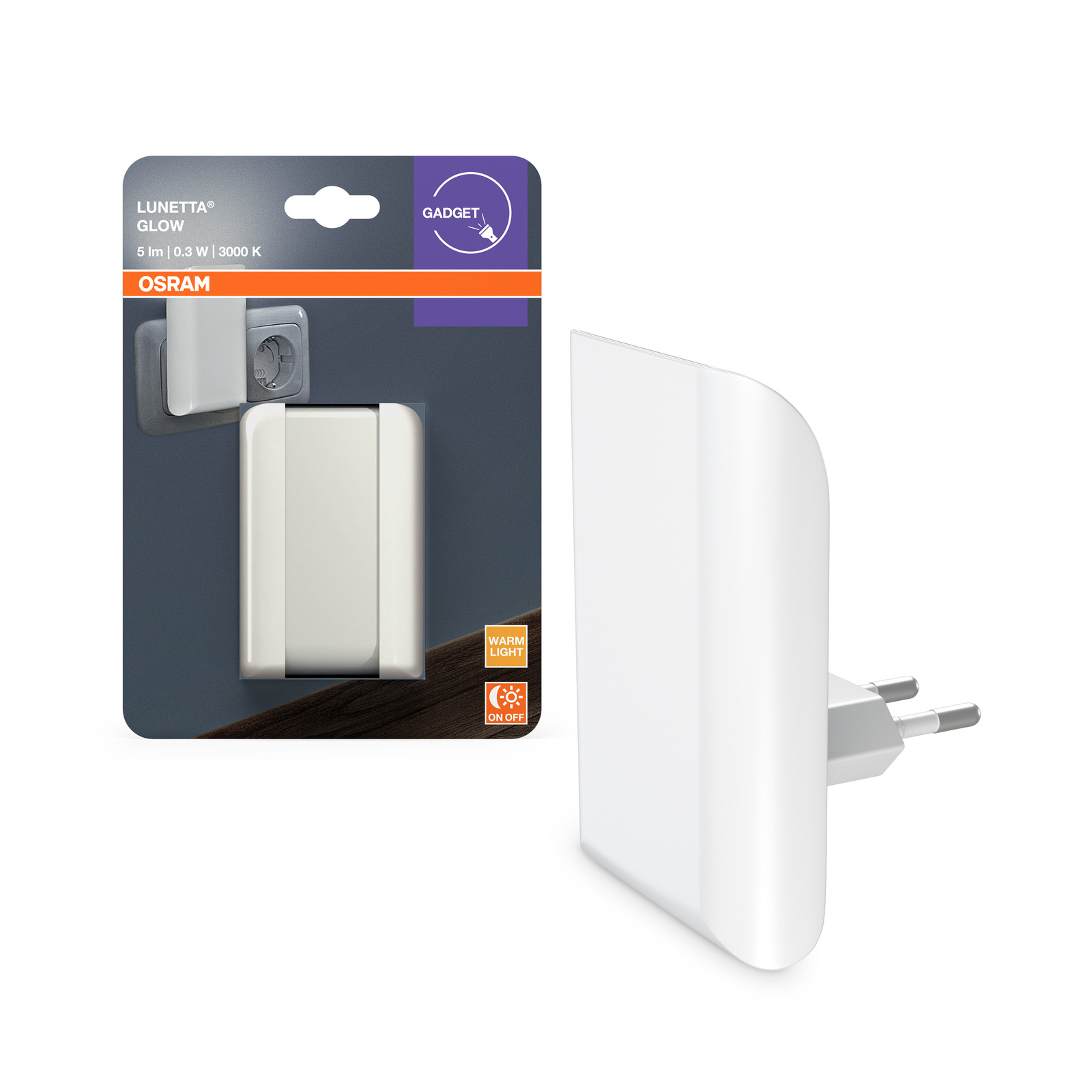 Lampka Nocna LED Orientacyjna do Gniazdka 3000K Ciepła Biały Lunetta ...